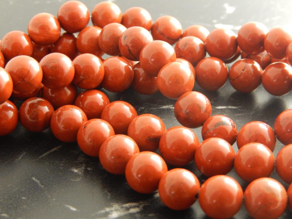perles jaspe rouge 4,6,8, 10 mm grade A - TopCreaPerles
